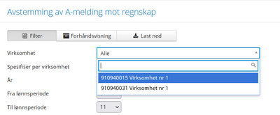 Avstemming av a-melding mot regnskap